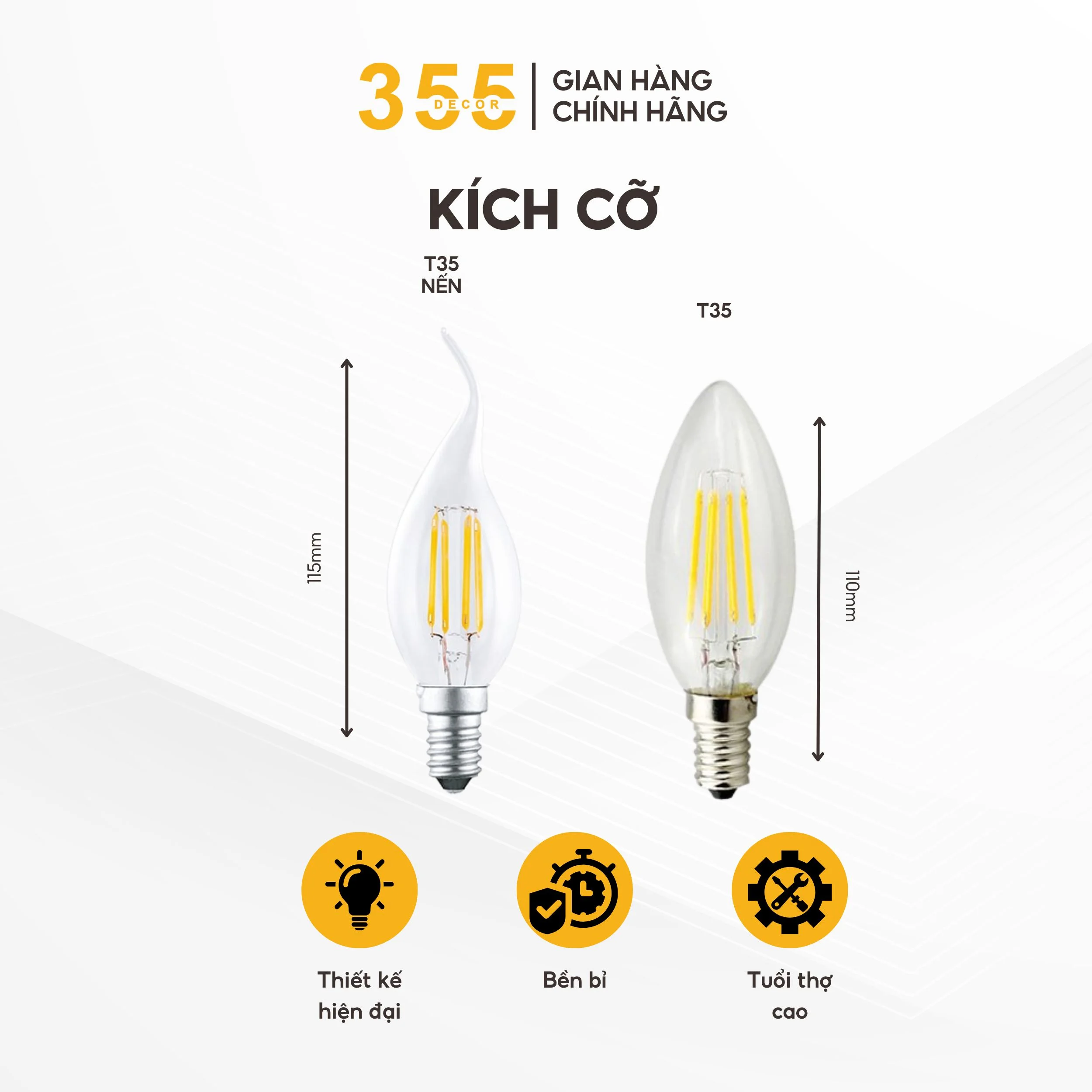 Bóng Đèn LED Đui E14 Ánh Sáng Vàng 4W | 127 HOME